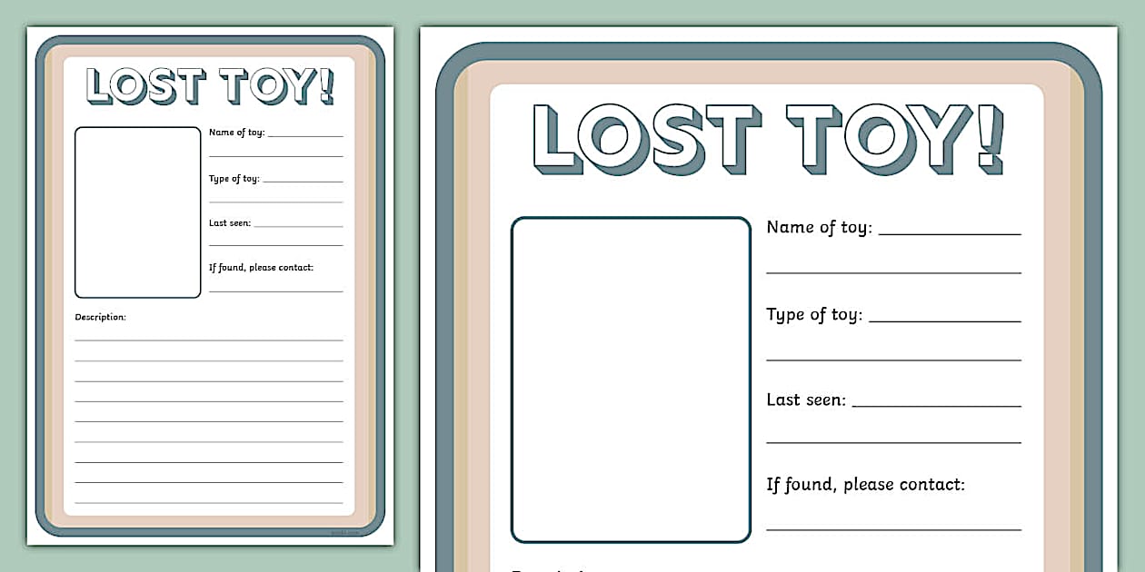 3D Effect Themed Lost Toys Display Poster (teacher made)