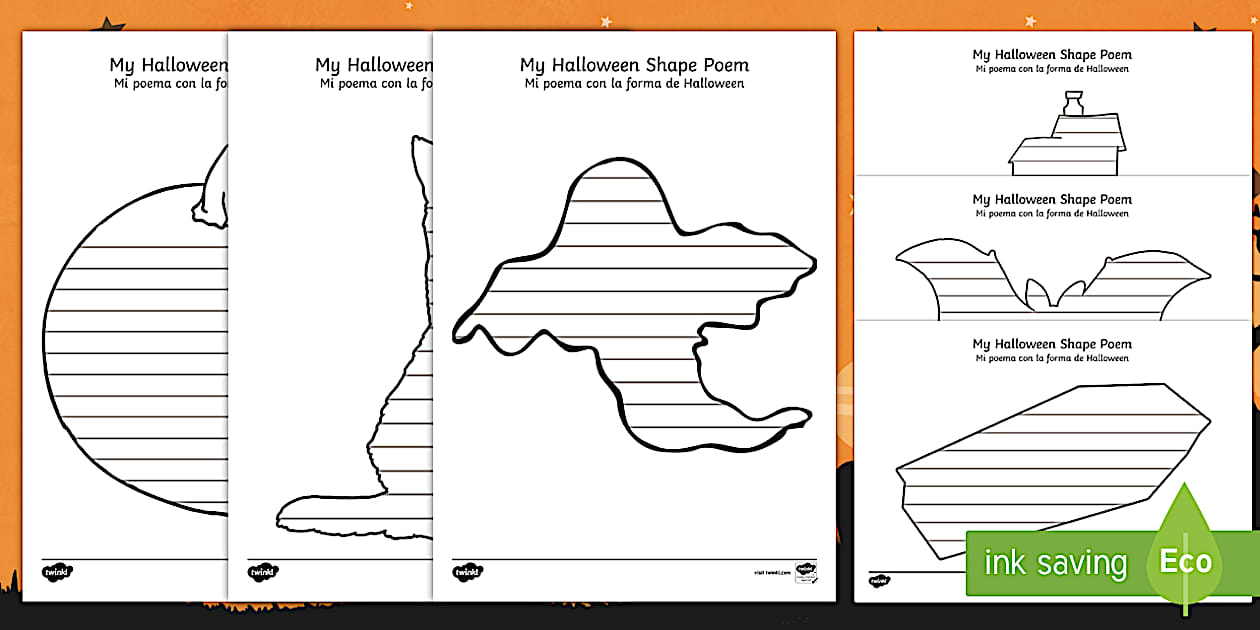 Halloween Shape Poetry English/Spanish (Teacher-Made)