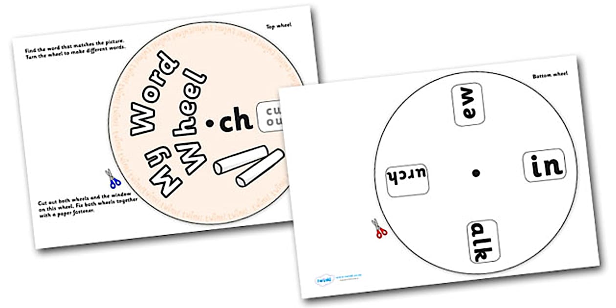 Phonics Digraph Word Wheel (ch) - Twinkl