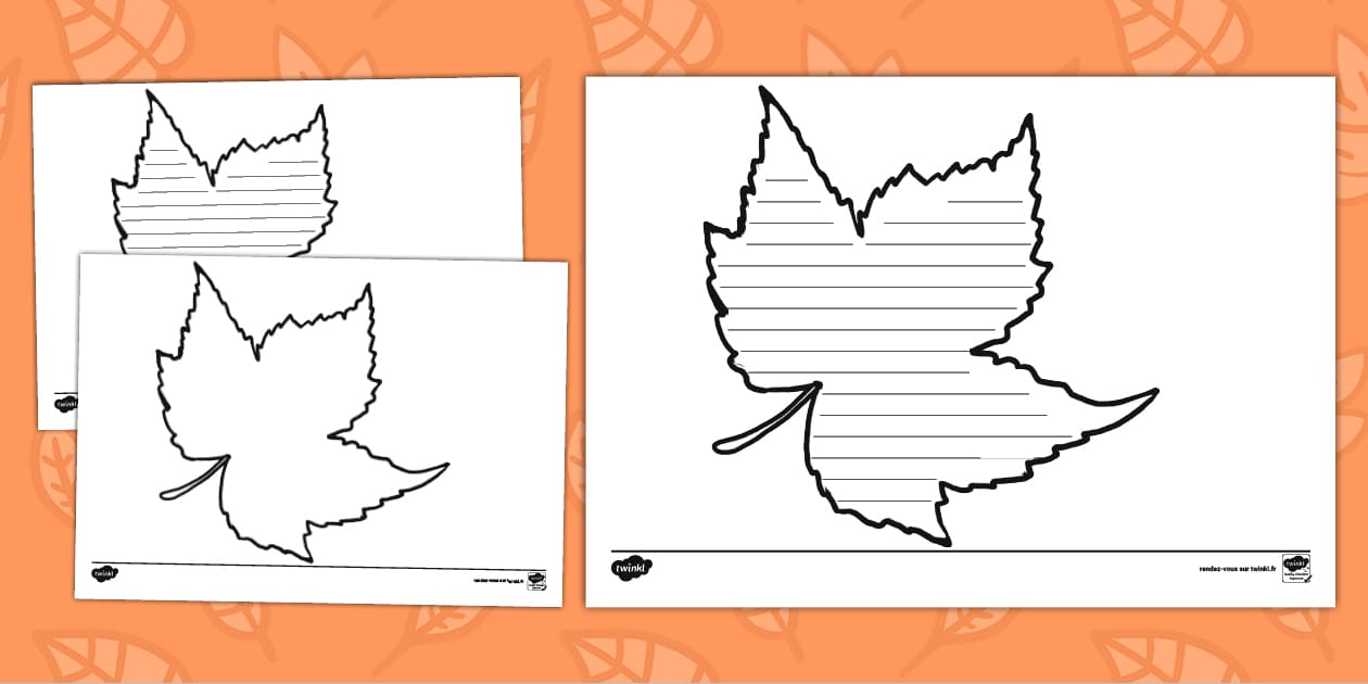 Modèle d'écriture : Feuille d'automne (teacher made)
