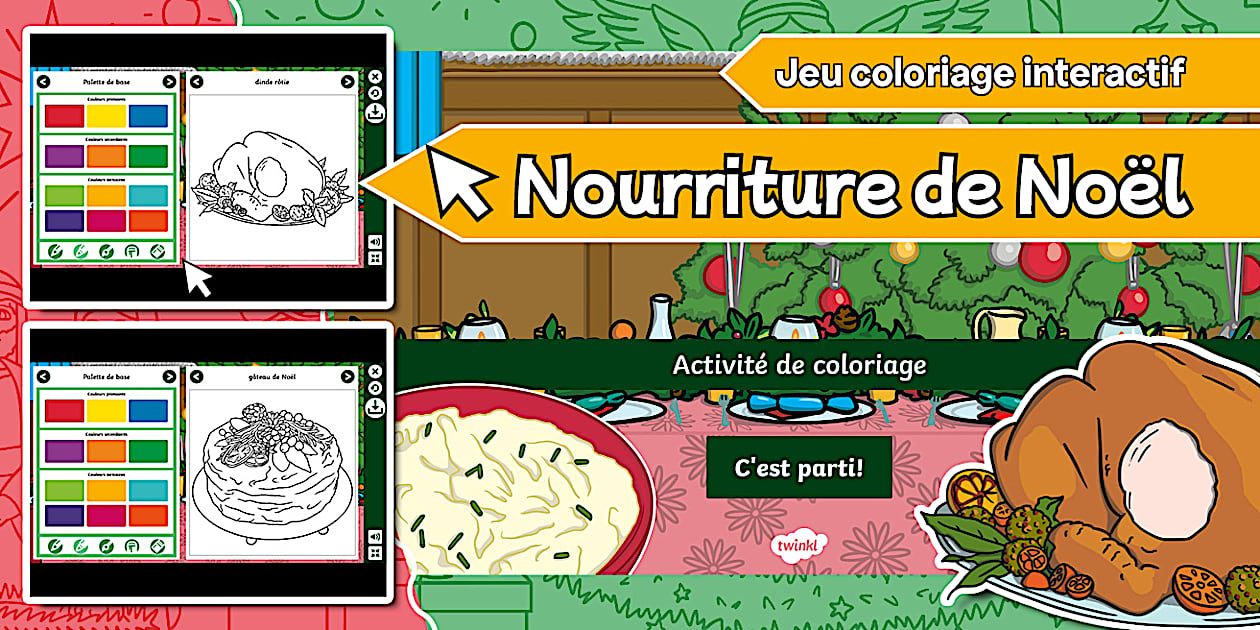 Jeu coloriage interactif : Nourriture de Noël