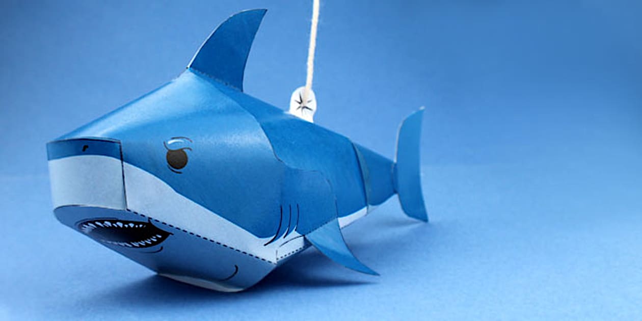 Black and White Shark Paper Model (Under the Sea) - Twinkl