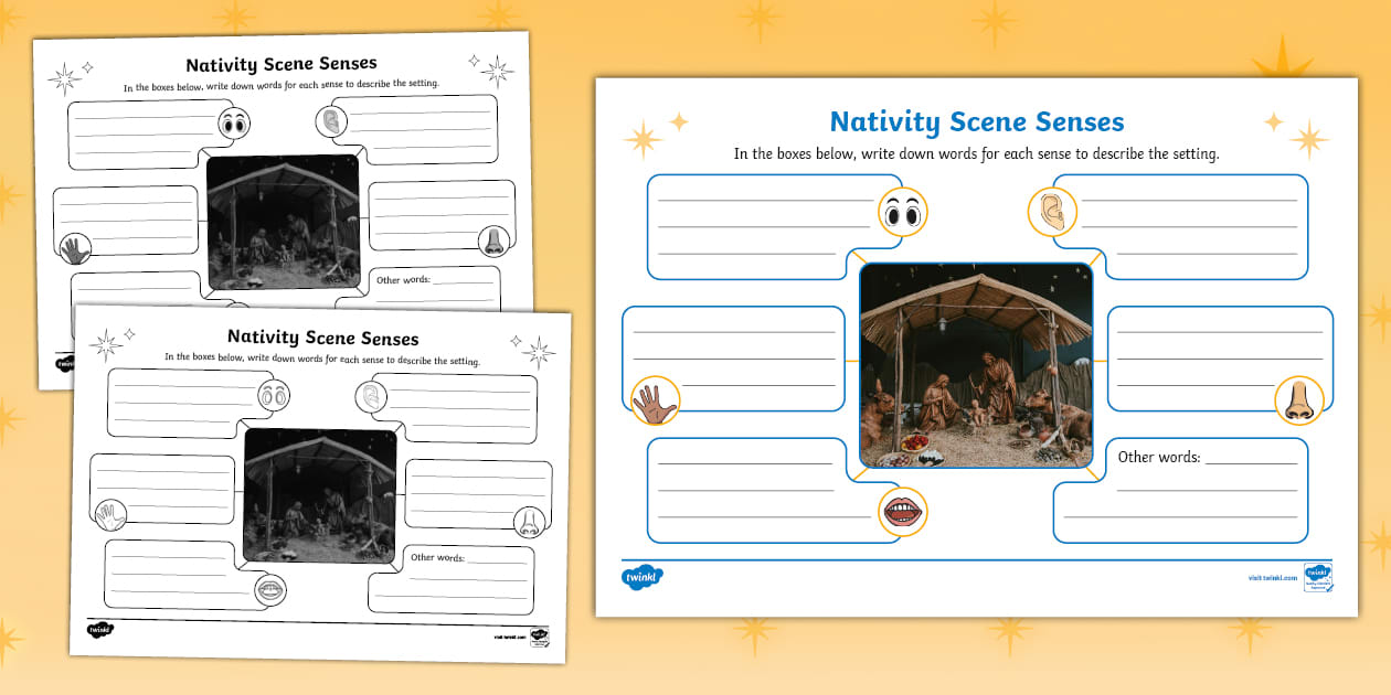 Nativity Senses Mind Map - Twinkl Christmas - Twinkl