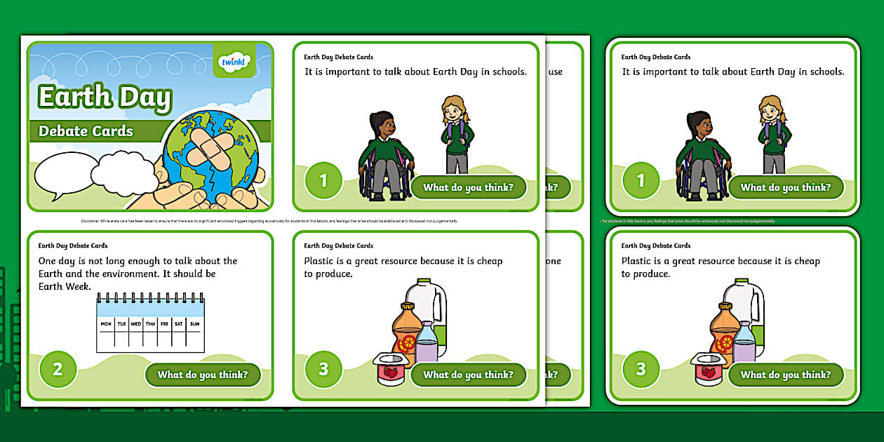 KS1 Earth Day Debate Cards - Twinkl