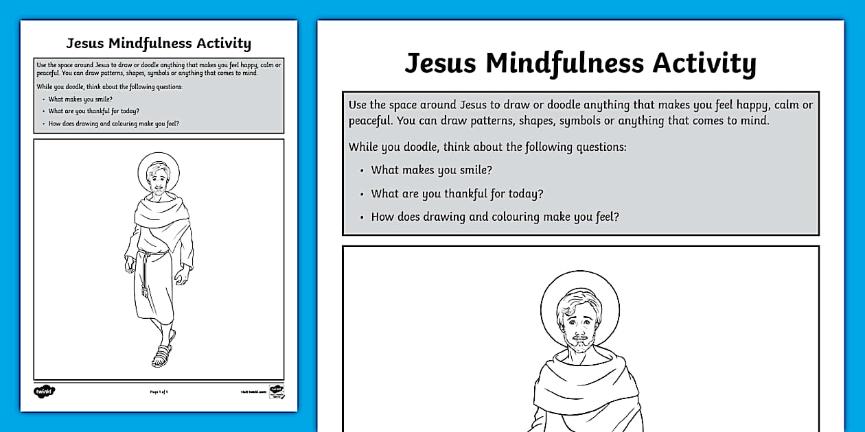 Jesus Mindfulness Activity Sheet (teacher made) - Twinkl