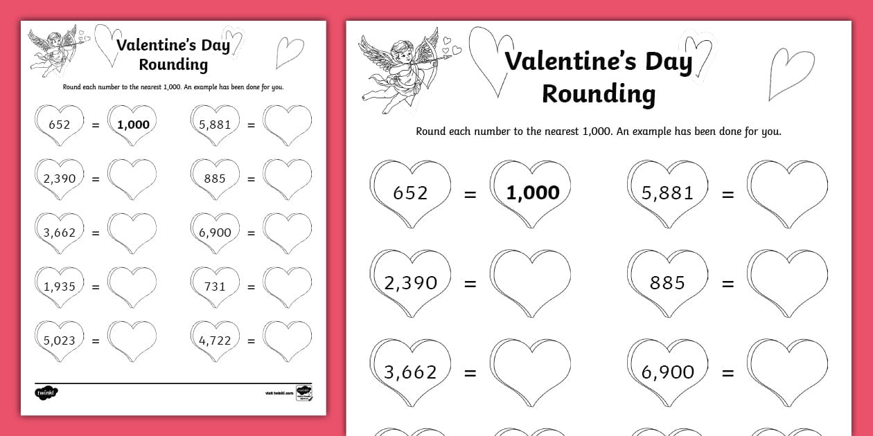 Valentine's Day Rounding to the Nearest 1,000 Activity