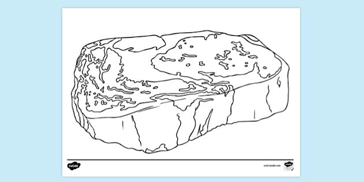 Raw Steak Meat Colouring Sheet | Colouring Sheets - Twinkl