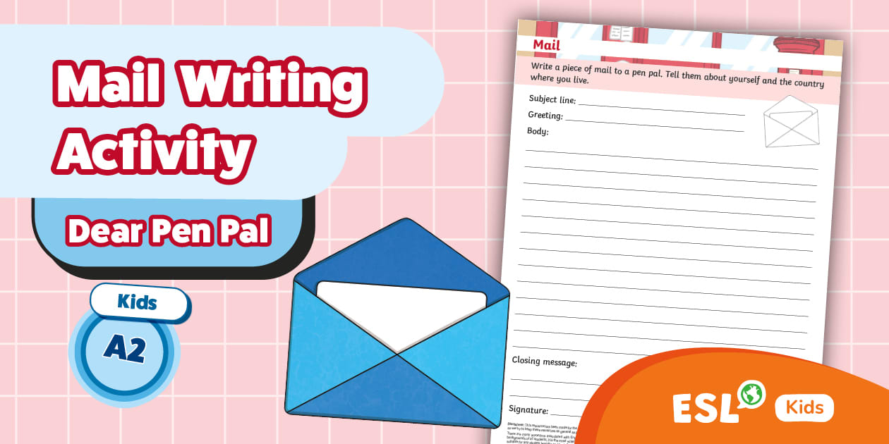 Kids' ESL Pen Pal Letter Template