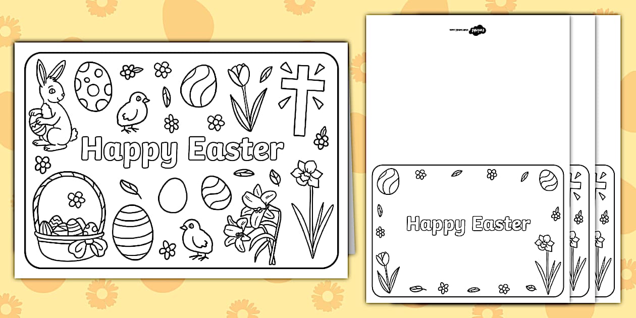 Let's Doodle an Easter Card Colouring Pages (teacher made)