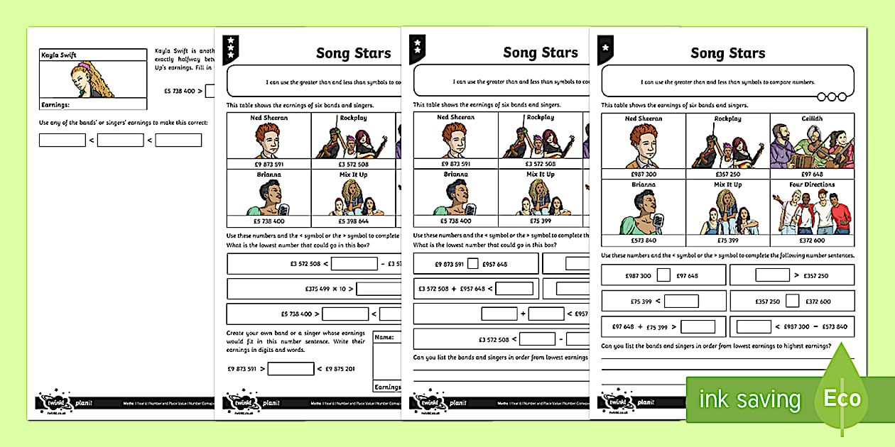 Song Stars Worksheet / Worksheet (teacher made) - Twinkl
