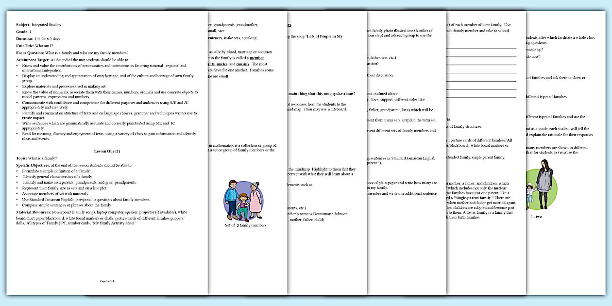 Grade 1: My Family Week 1 (teacher made) - Twinkl