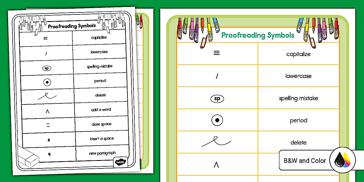 Proofreading Symbols Poster (teacher made) - Twinkl