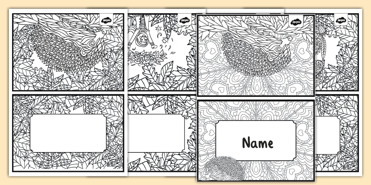 Autumn Colouring Name Tents (teacher made) - Twinkl