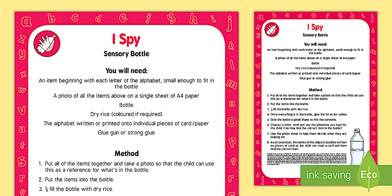 I Spy Sensory Bottle (teacher made) - Twinkl