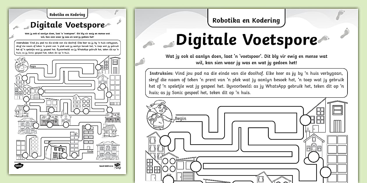 Digitale Voetspore Doolhof
