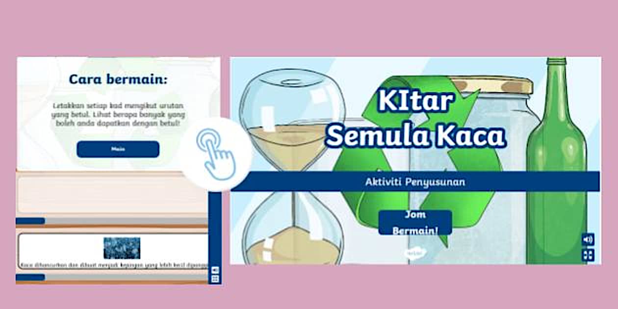 Aktiviti Susunan Kaca Kitar Semula (teacher made) - Twinkl