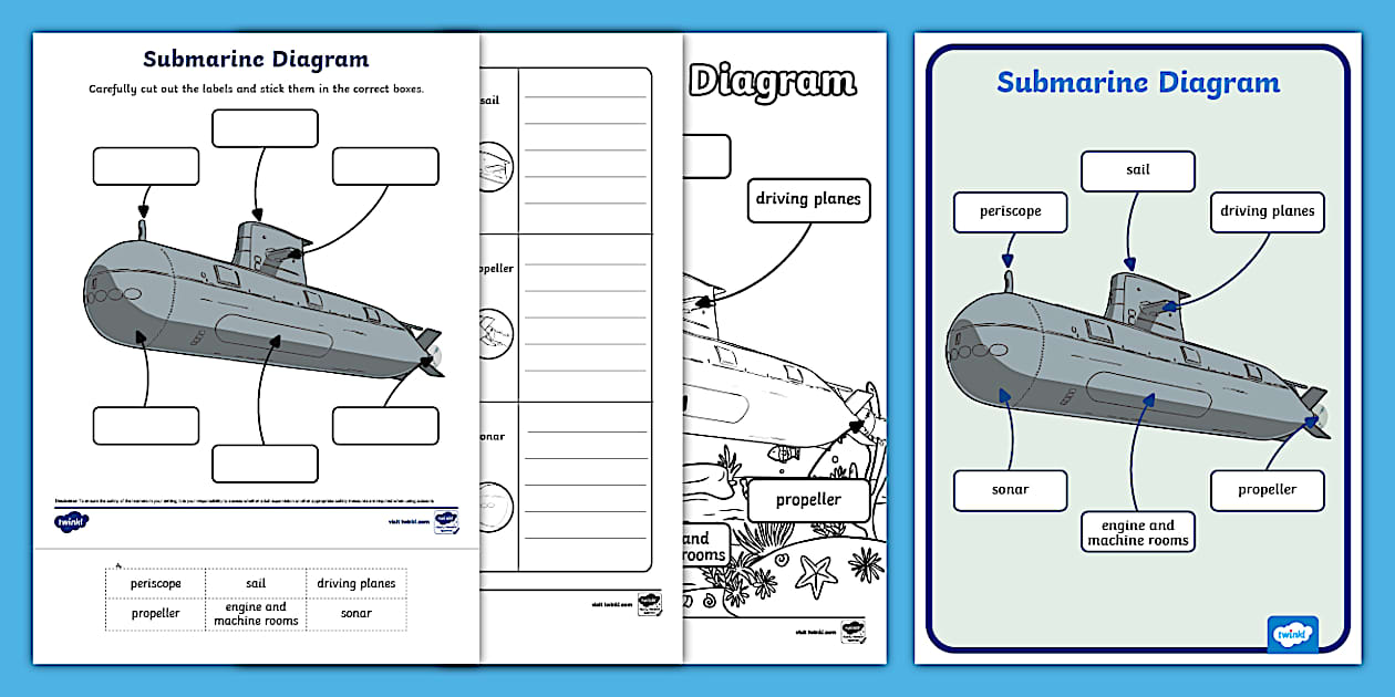 Submarine Diagram Activity Pack (teacher made) - Twinkl