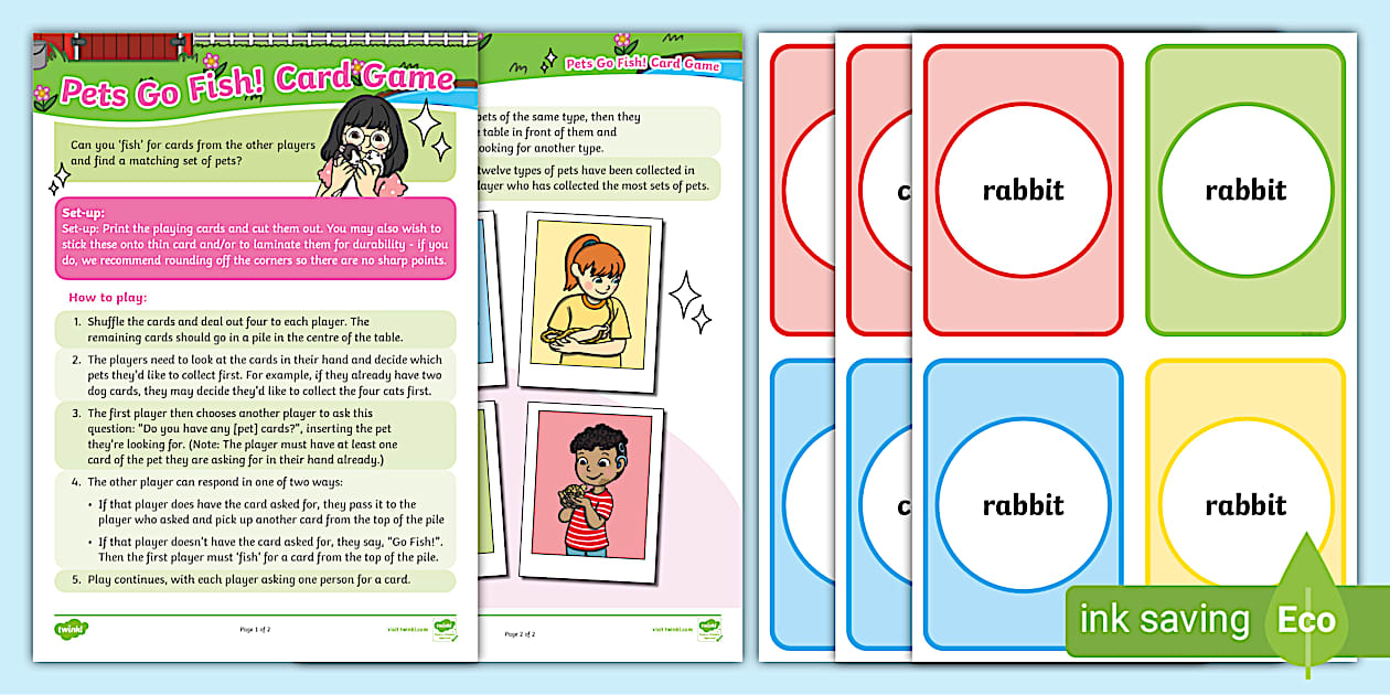 Pets Go Fish! Card Game (teacher made) - Twinkl