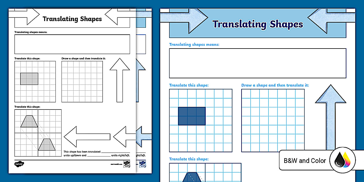 Translating Shapes Notes for 3rd-5th Grade (teacher made)