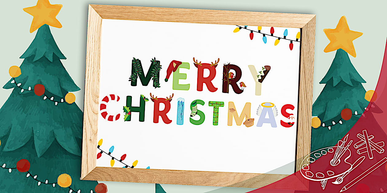 Merry Christmas Fun Typography Poster | Twinkl Art Gallery