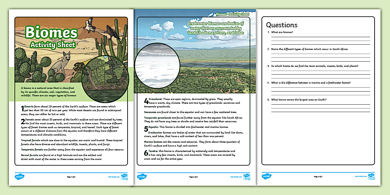 Biomes- Activity Sheet