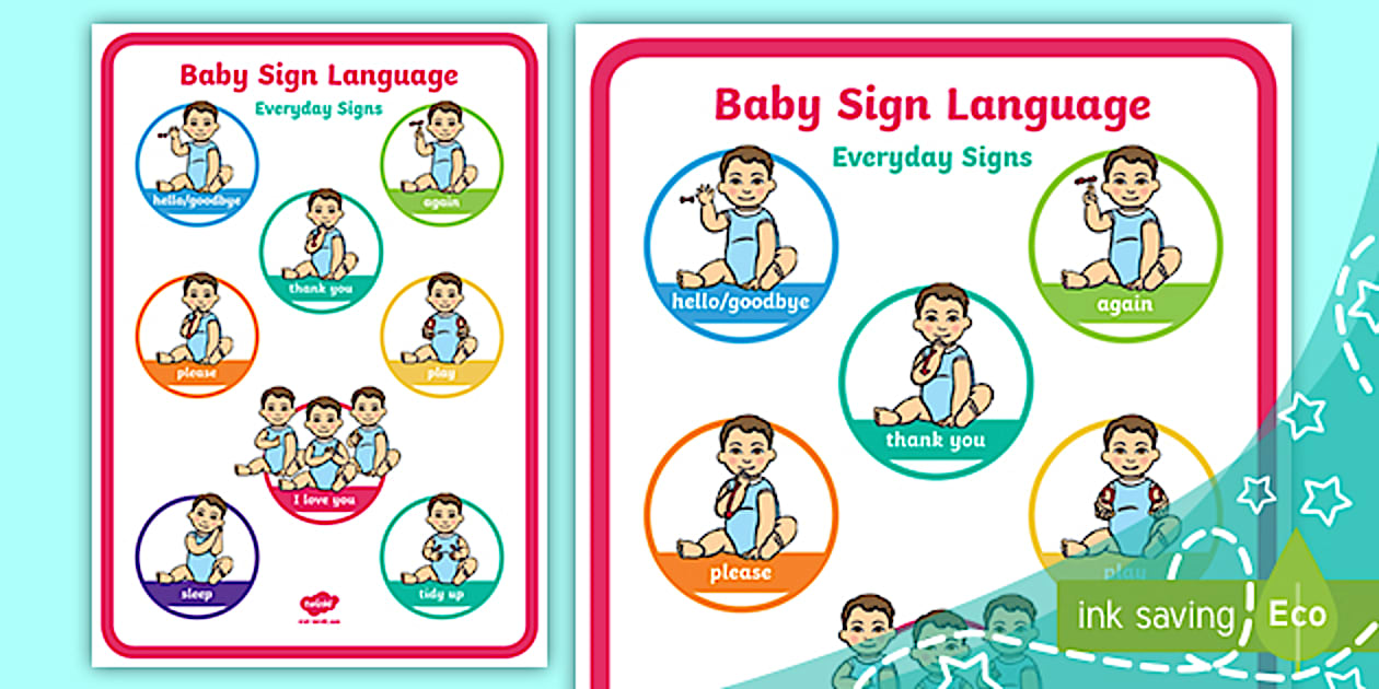 Baby Sign Poster: Everyday Signs (teacher made) - Twinkl