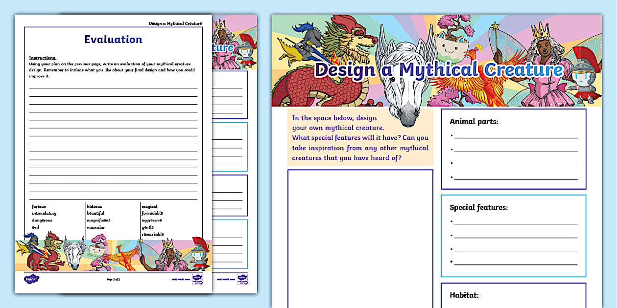 Design a Mythical Creature Activity Sheet (teacher made)