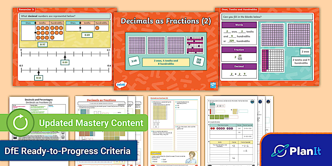 👉 Y5 Decimals and Percentages Lesson 3 Decimals and Fractions