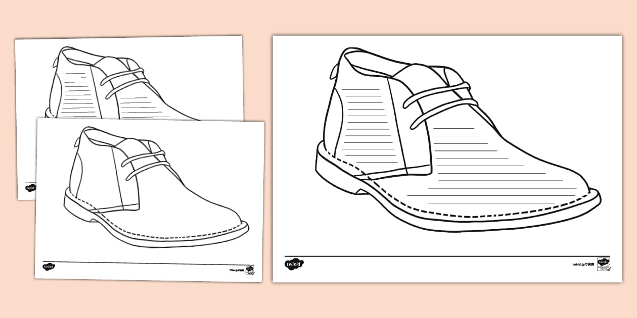 Shoe Outline Writing Template (teacher made) - Twinkl