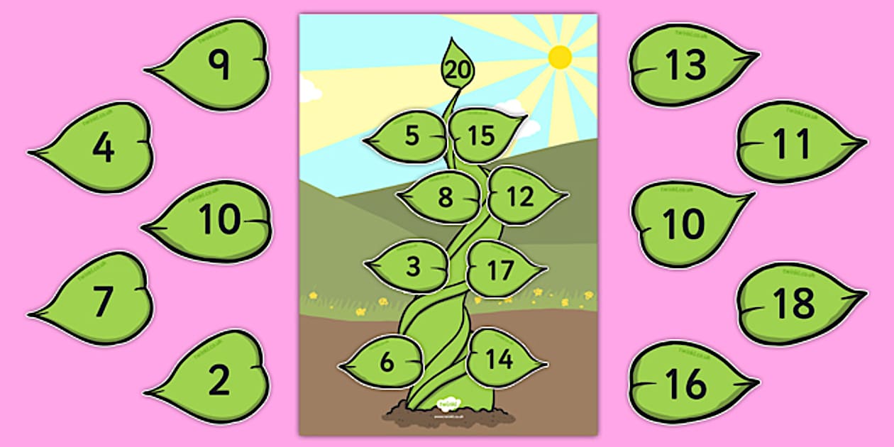 Editable Number Bonds of 20 Beanstalk Activity - Twinkl
