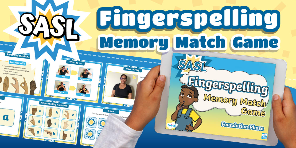 FP - SASL - Fingerspelling Memory Match - PowerPoint Game