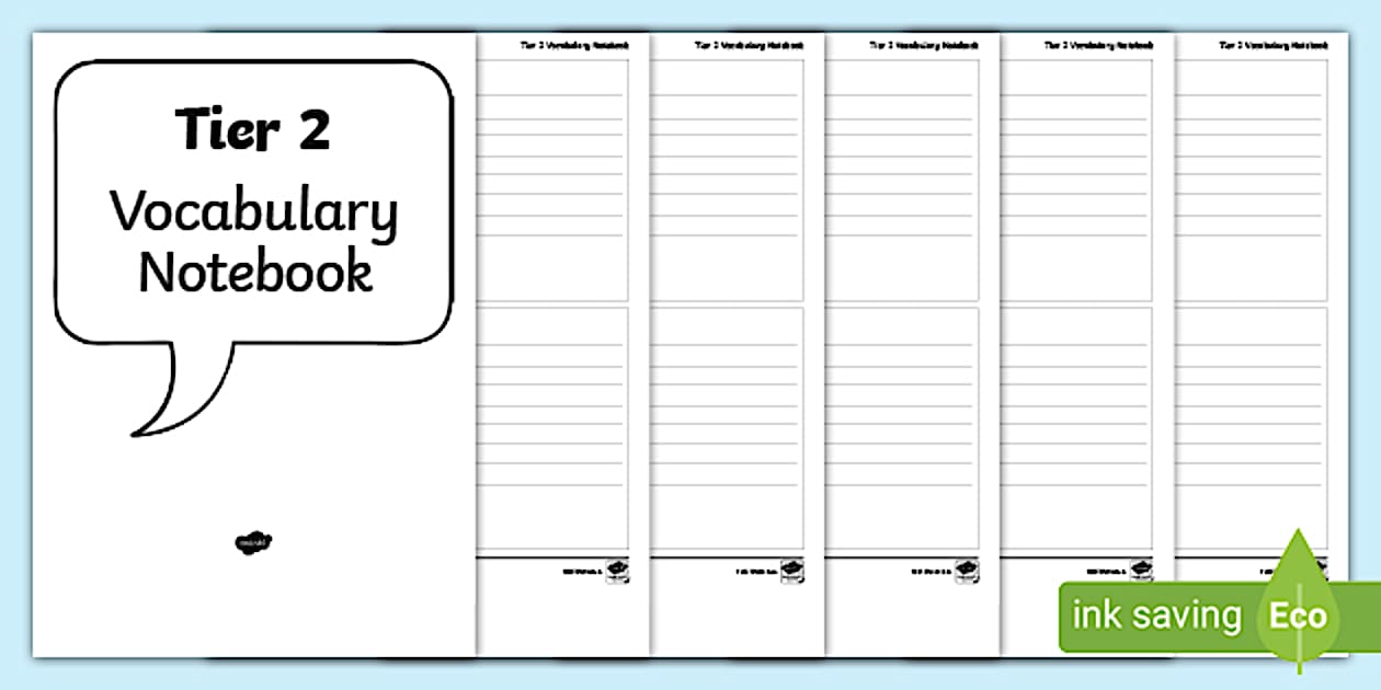 Notebook Template - Tier 2 Vocabulary Resources - Twinkl