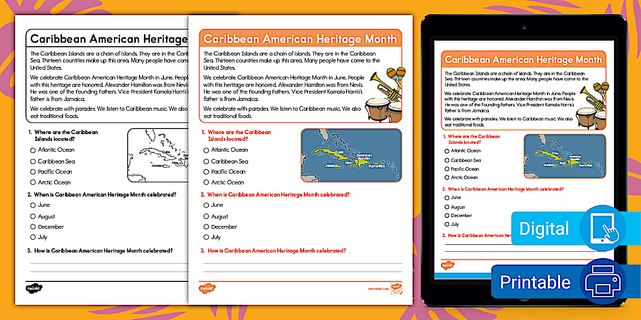 First Grade Caribbean American Heritage Month Reading Passag