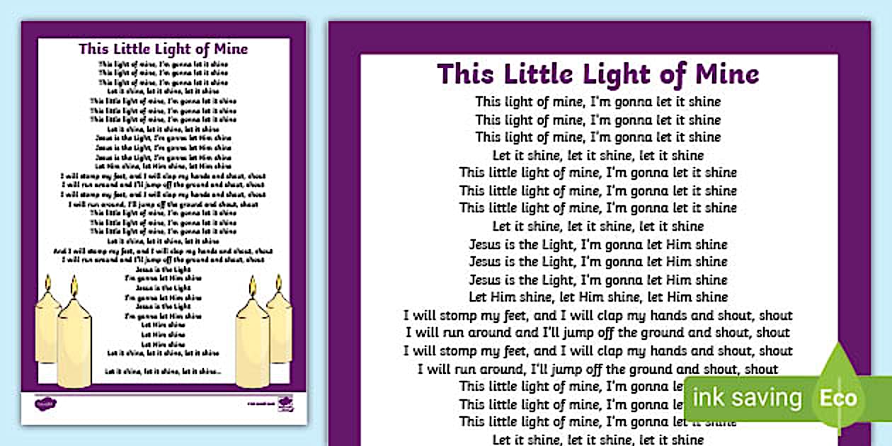 This Little Light of Mine Hymn | CfE Primary Resources
