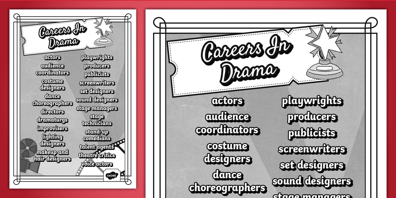 Old Hollywood Themed Careers In Drama Display Poster