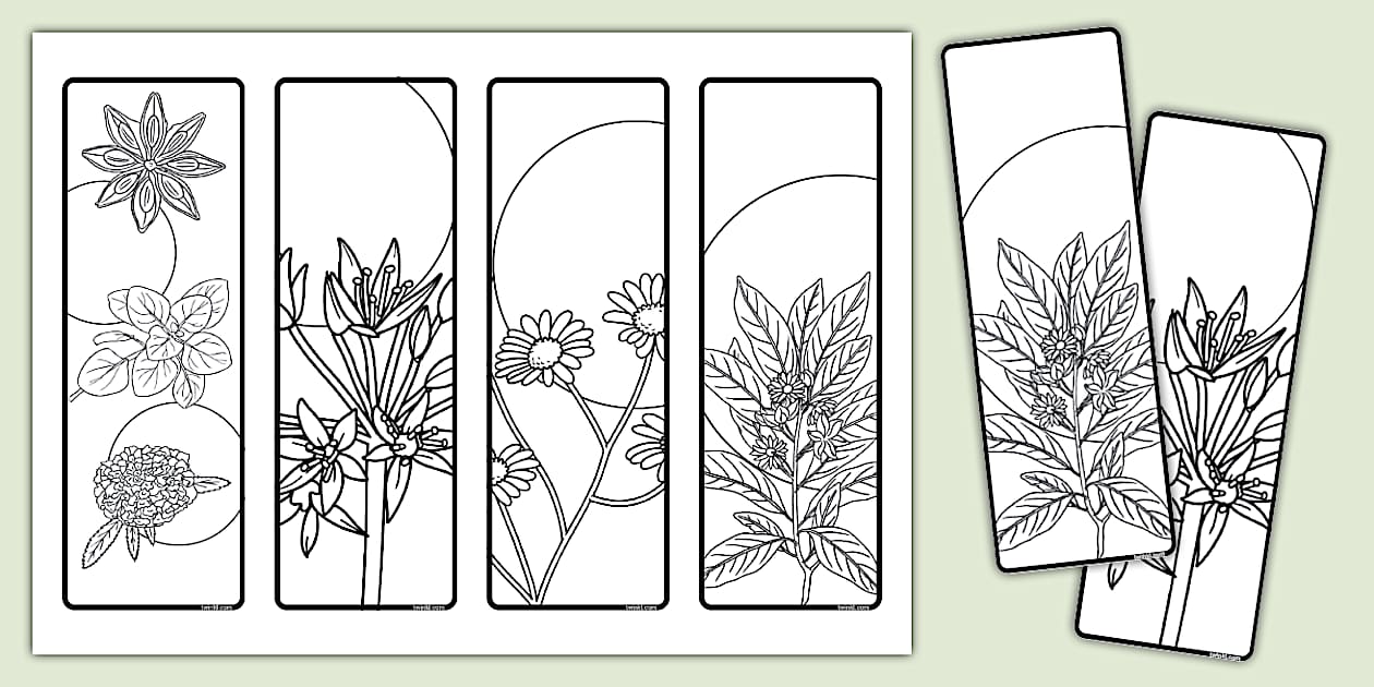 Herb Colouring Bookmarks (teacher made) - Twinkl