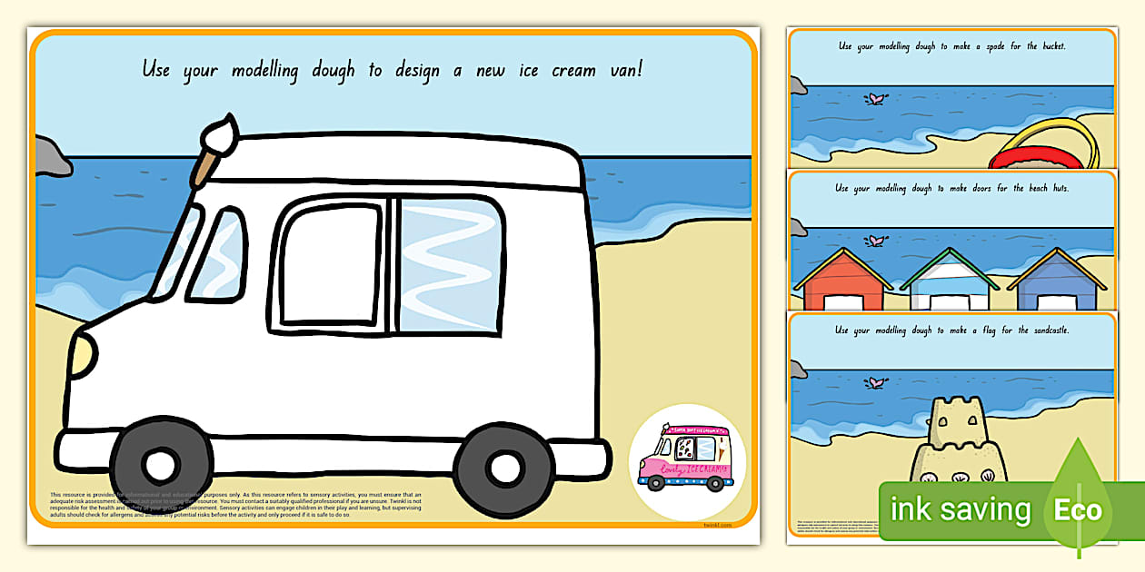 Seaside Playdough Mats (teacher made) - Twinkl