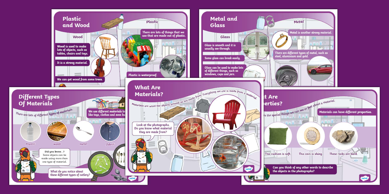 EYFS All About Materials and Their Properties Fact Files