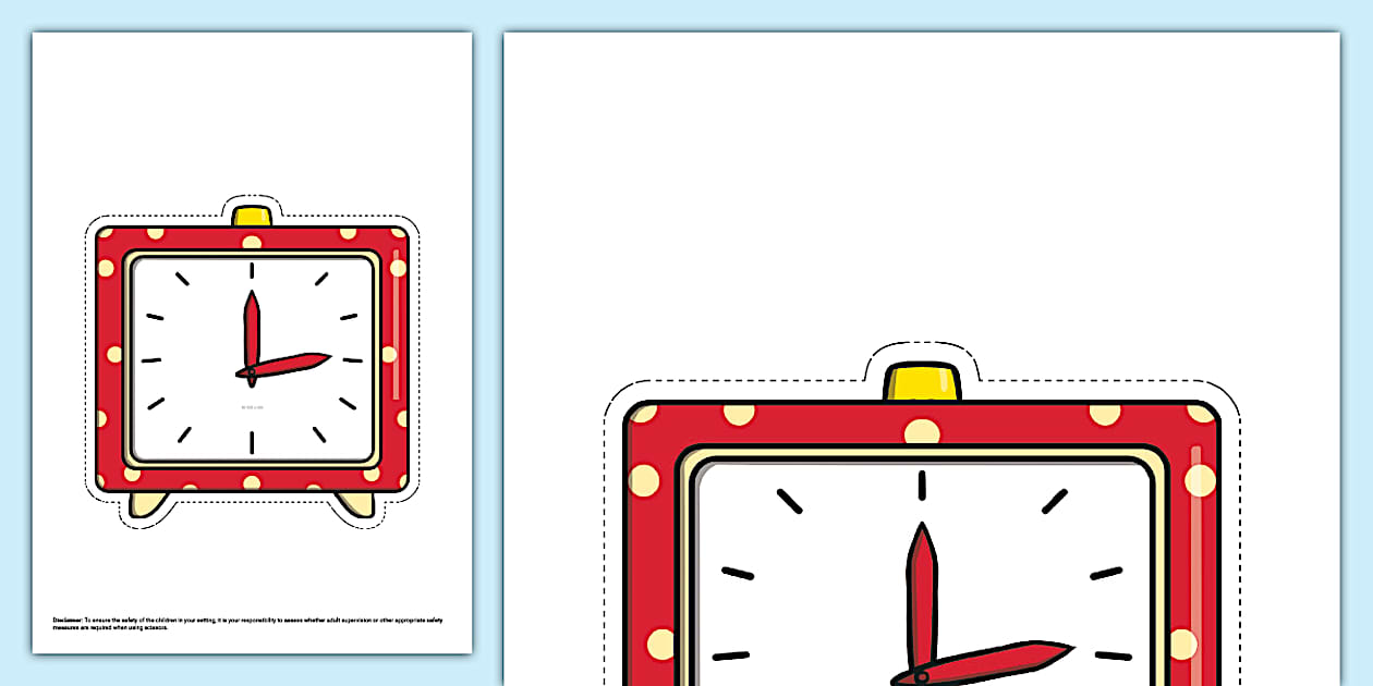 Clock Emoticon Cut-Out (teacher made) - Twinkl