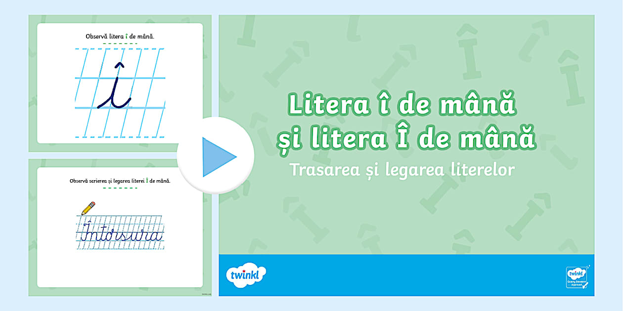 Litera î de mână litera Î de mâna: Trasare și legare – Prezentare ...