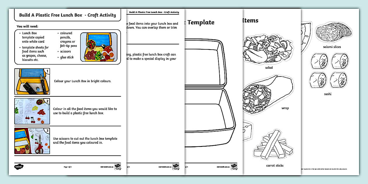 Build A Plastic Free Lunch Box - Craft Activity - Twinkl