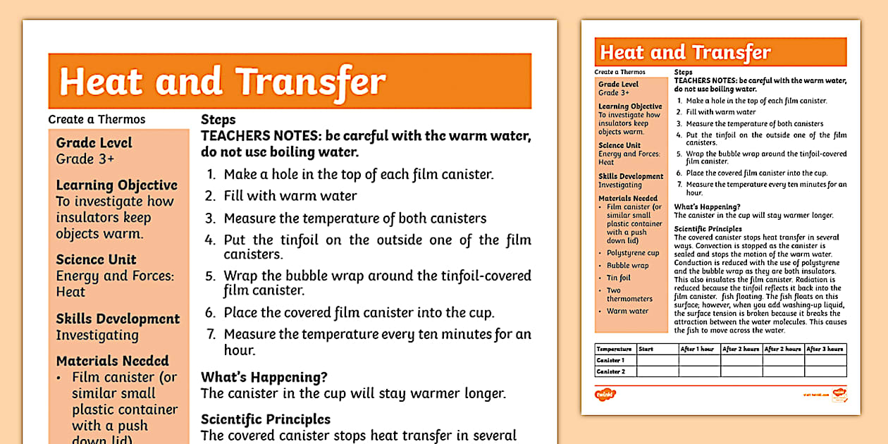 Create a Thermos Science Experiment (teacher made) - Twinkl