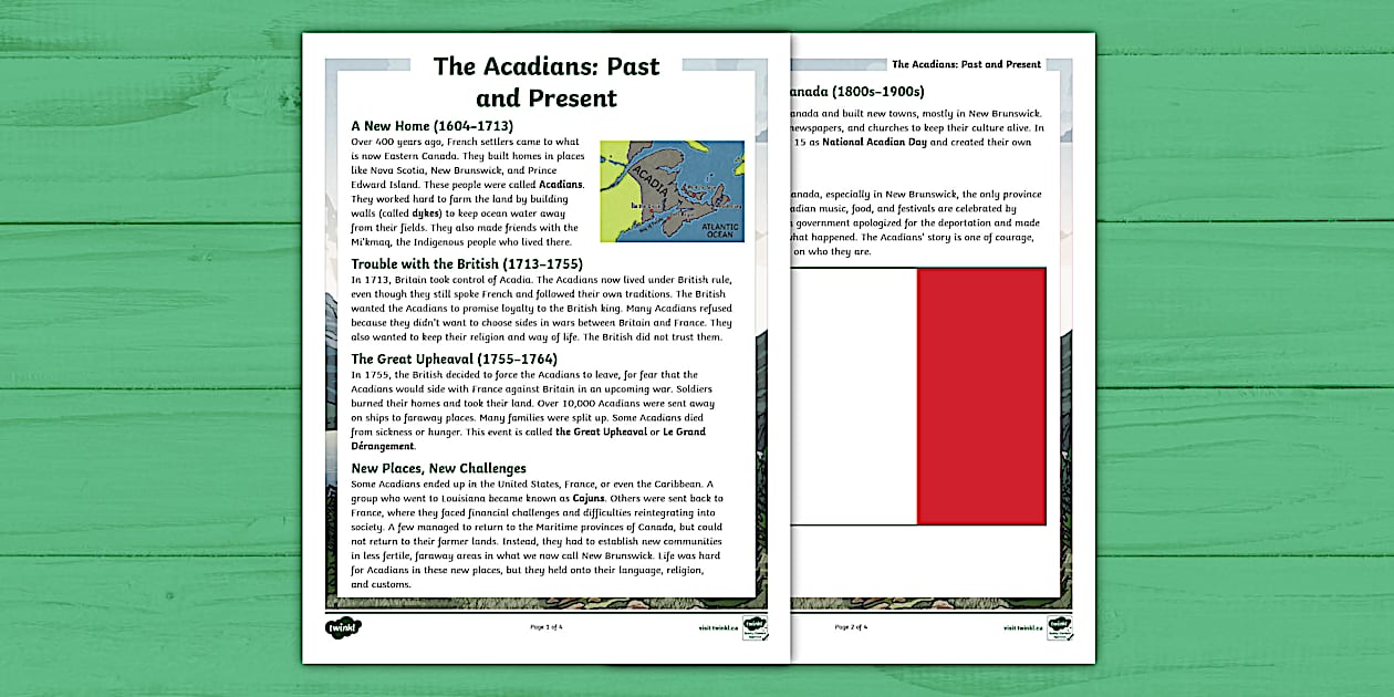 Acadian History Timeline | Reading Activity for Grades 4–6