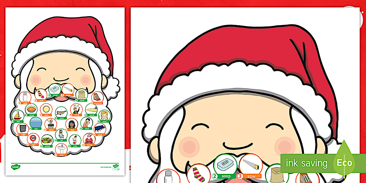 Santa Countdown to Christmas Calendar /s/ Worksheet - Twinkl