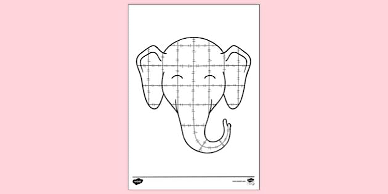 Colourful Patchwork Elephant Role Play Mask Colouring Sheet | Colouring ...