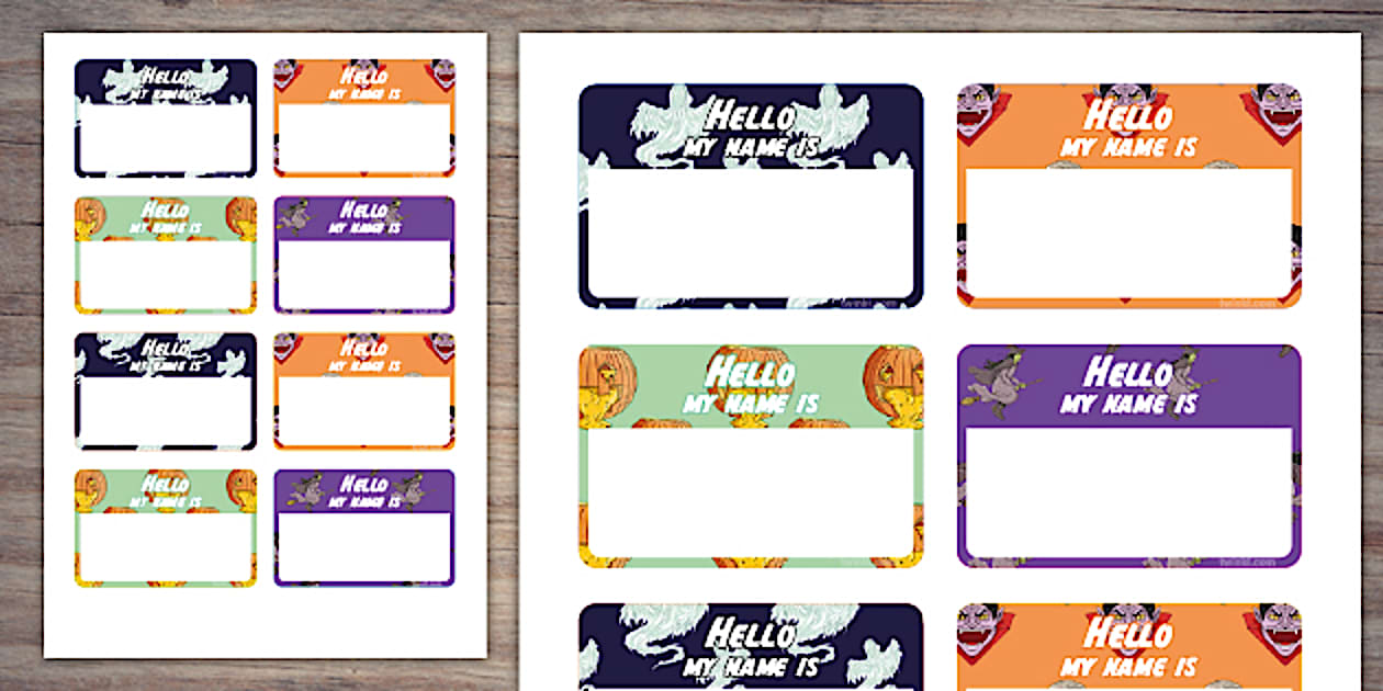Halloween Name Tags | Twinkl Party (Teacher-Made) - Twinkl