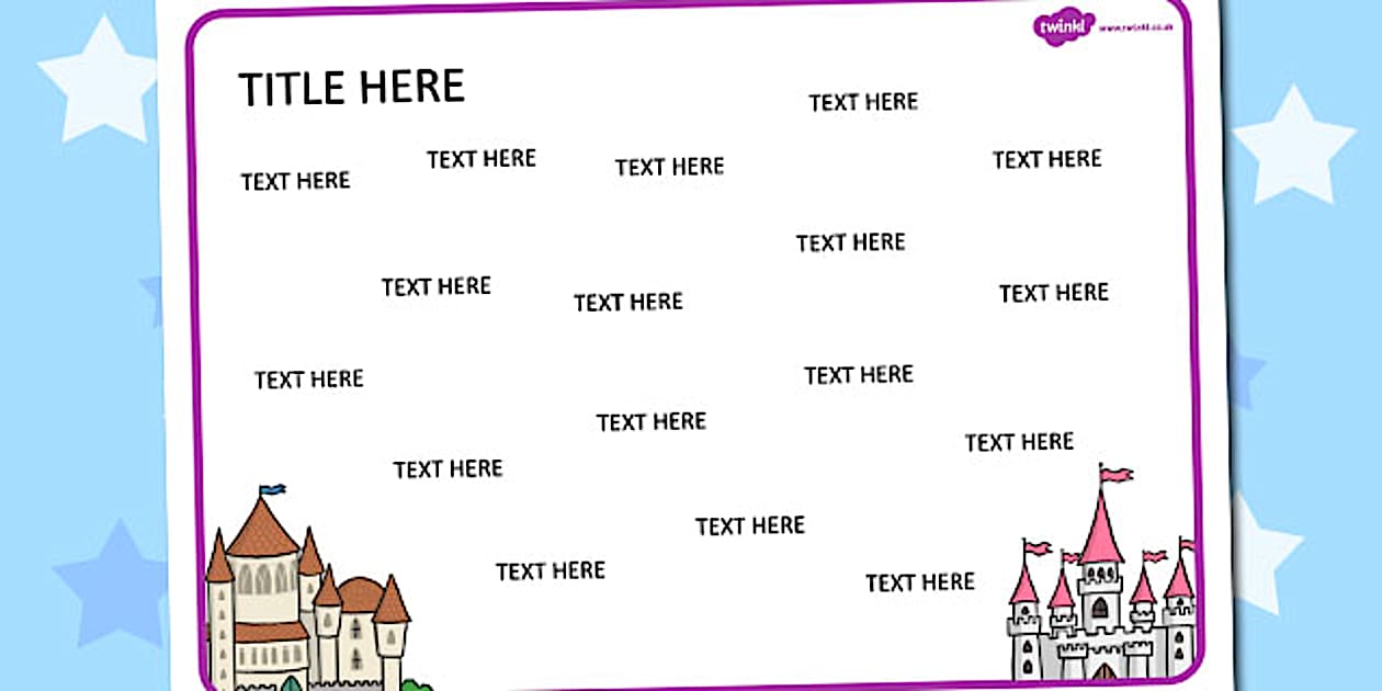 Castles Themed Editable Word Mat (teacher made) - Twinkl