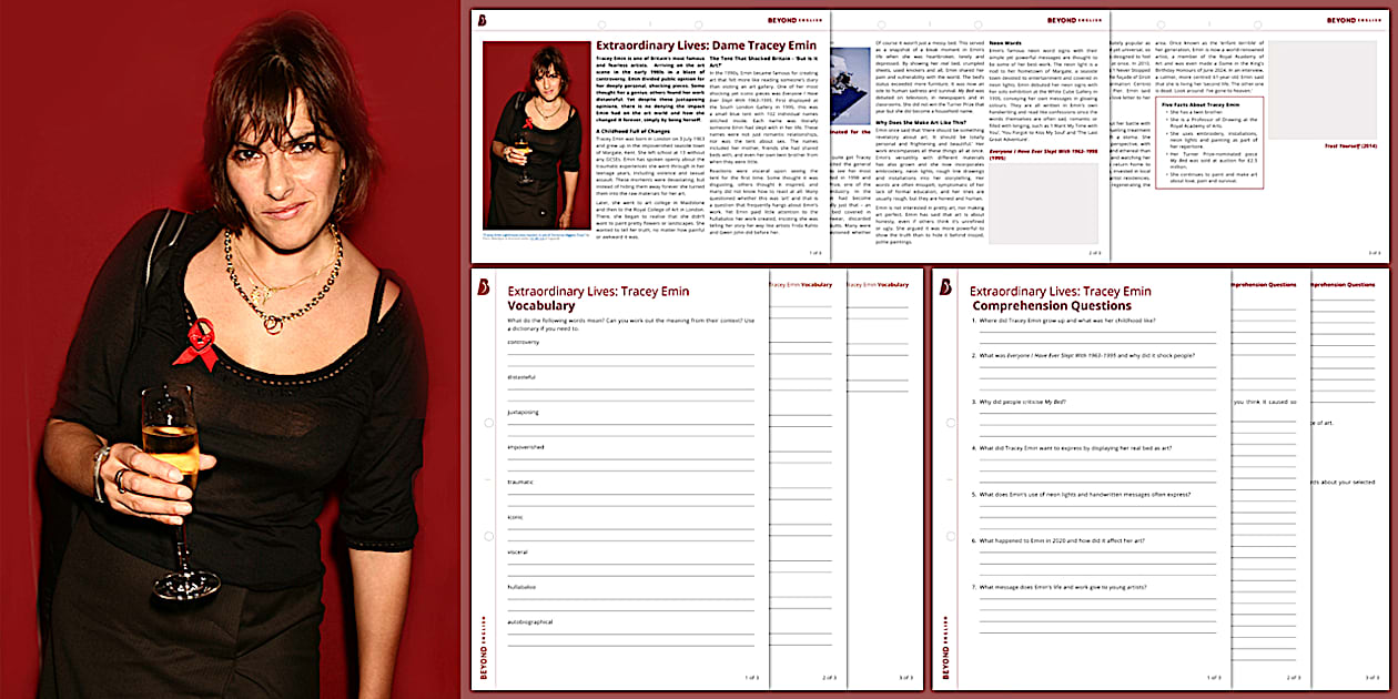 Extraordinary Lives: Tracey Emin Reading Comprehension