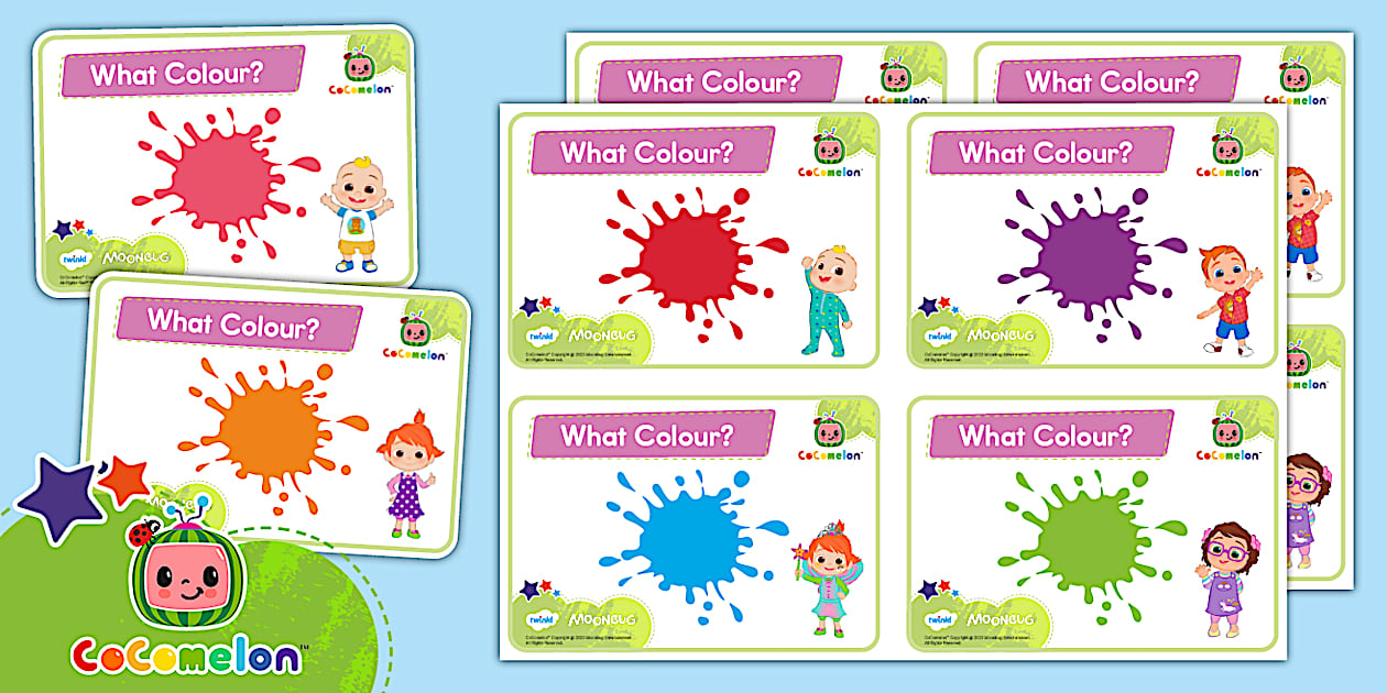 FREE! - "CoComelon What Colour?" Flash Cards | Twinkl