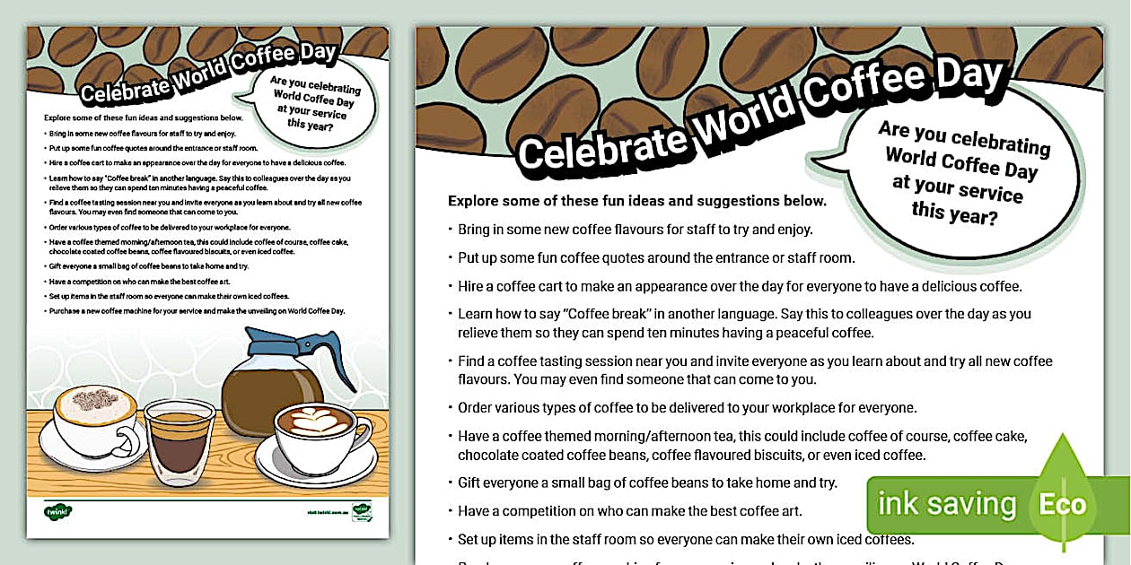 International Coffee Day Suggested Ideas - Twinkl